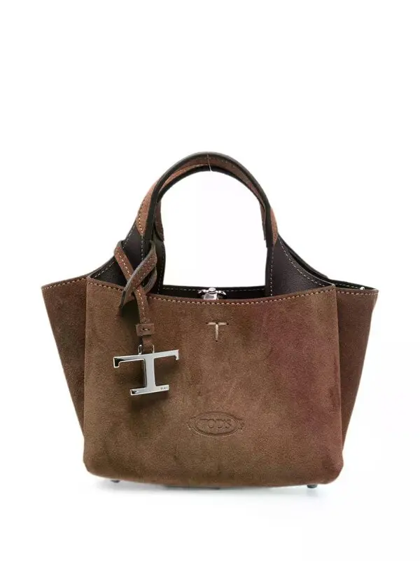 TOD'S Micro Logo-detail Suede Mini Bag