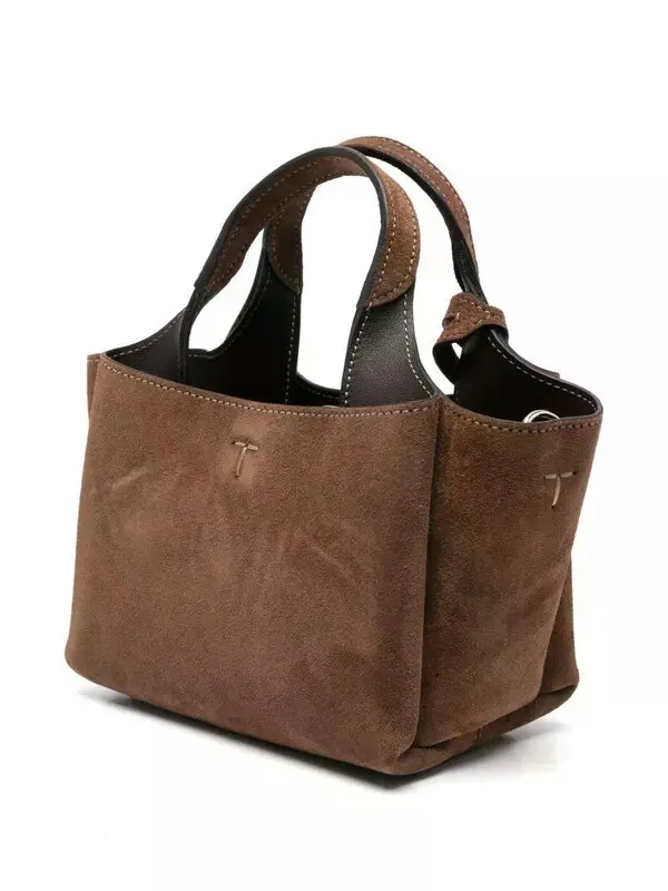 TOD'S Micro Logo Detail Suede Mini Bag - Brown