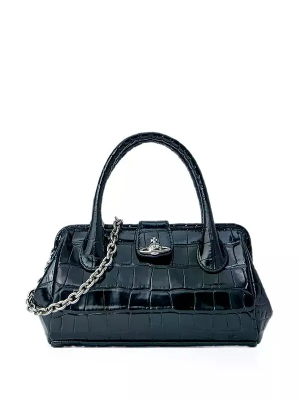 VIVIENNE WESTWOOD Crocodile-embossed Leather Tote Bag