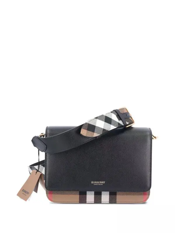Burberry Mackford Check Messenger Bag - Black