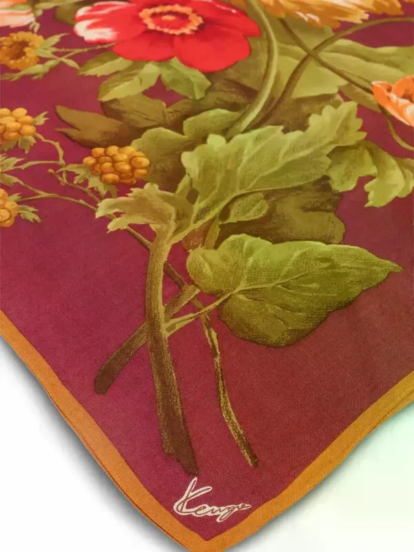 Kenzo Floral-print Scarf - Red