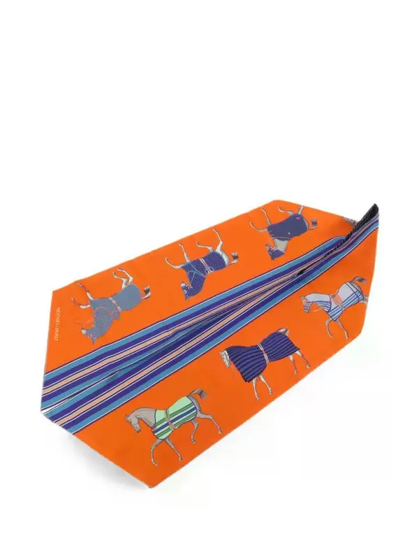 Hermès Couvertures Et Tenues De Jour A Carreaux Maxi Twilly Scarf - Orange