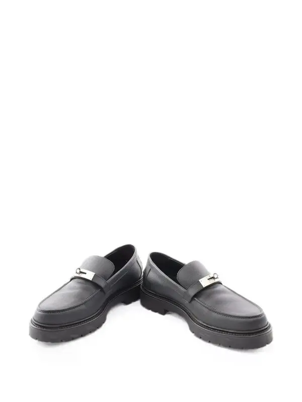 Hermès Kelly Buckle Leather Loafers