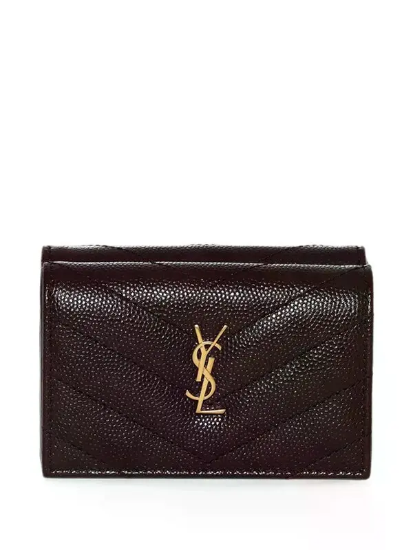 Saint Laurent Cassandre Chevron-quilted Wallet - Red