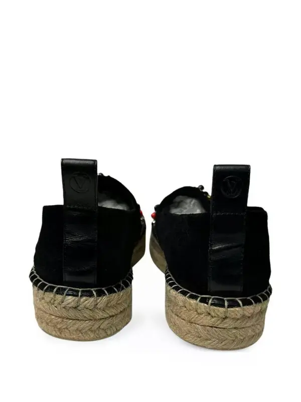 LOUIS VUITTON Front Pier Crystal-embellished Espadrilles - Black