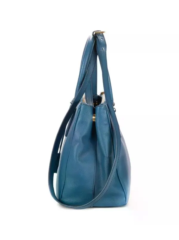 Prada Saffiano Leather Galleria Tote Bag - Blue