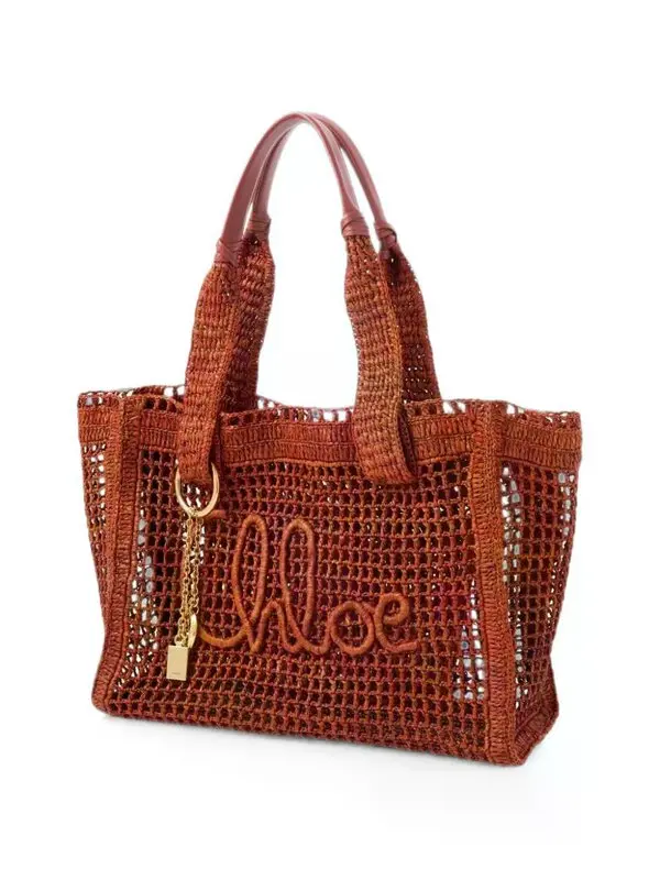 Chloé Summer Banana Raffia Tote Bag