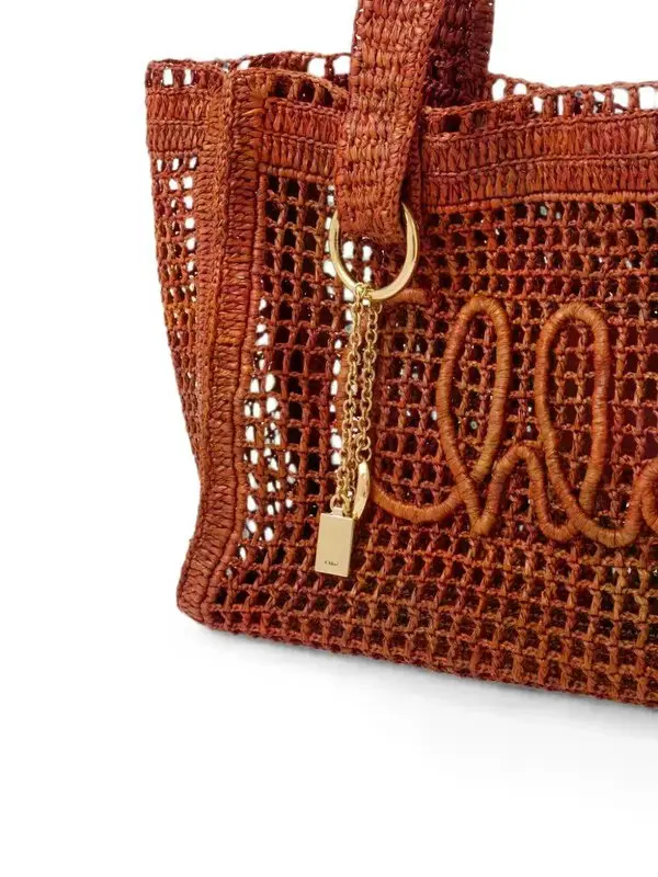 Chloé Summer Banana Raffia Tote Bag