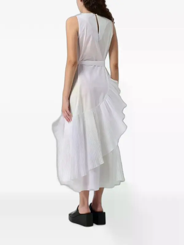 MEIMEIJ Asymmetrical Pleated Trim Dress