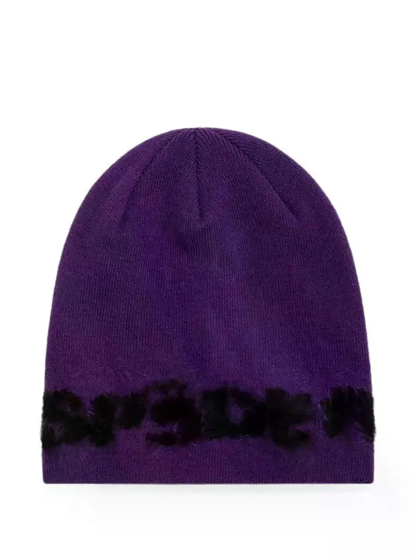 SP5DER Logo-intarsia Mohair-blend Beanie