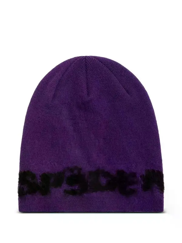 SP5DER Logo Intarsia Mohair-blend Beanie - Purple