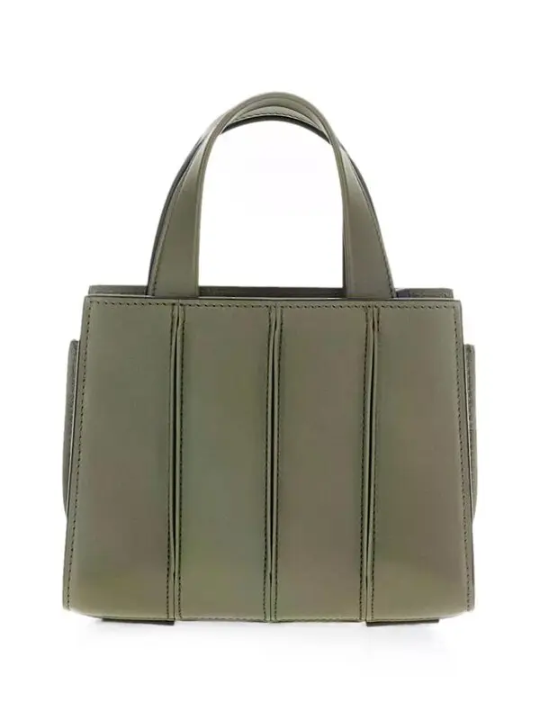 Max Mara Panelled Leather Clutch Bag - Green