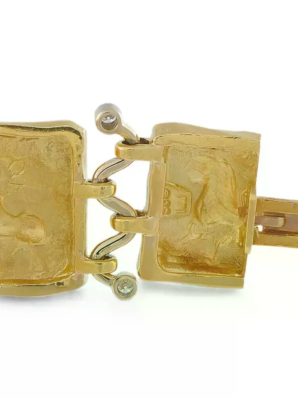 SEIDENGANG 18k Yellow Diamond Relief-panel Link Bracelet