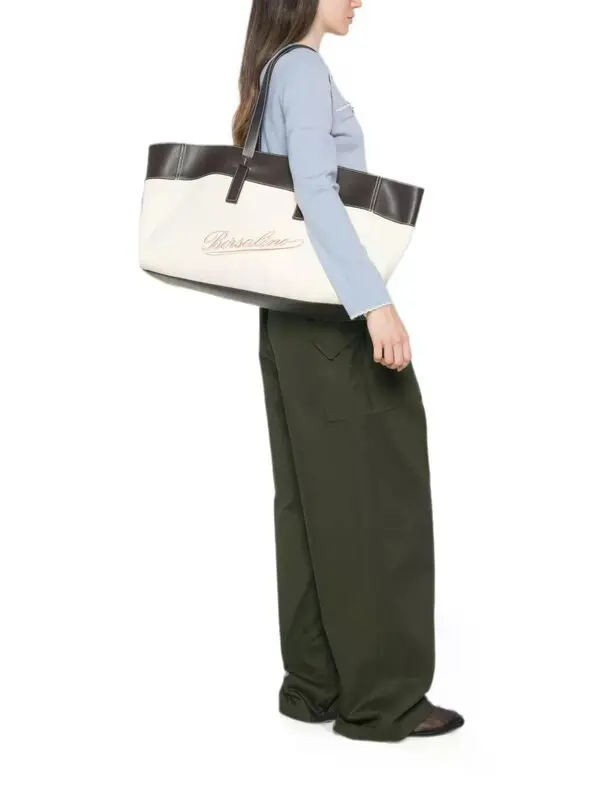Borsalino Large Logo-embroidered Tote Bag