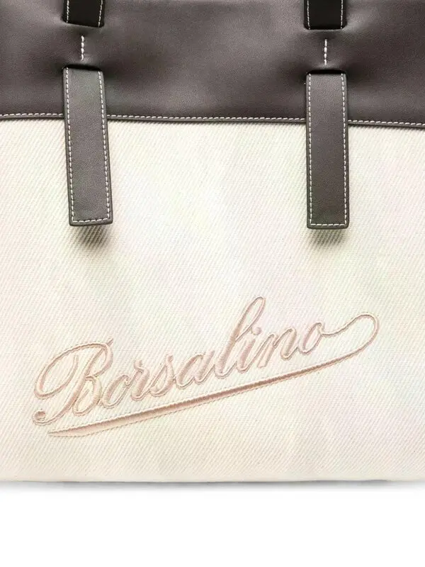 Borsalino Large Logo-embroidered Tote Bag