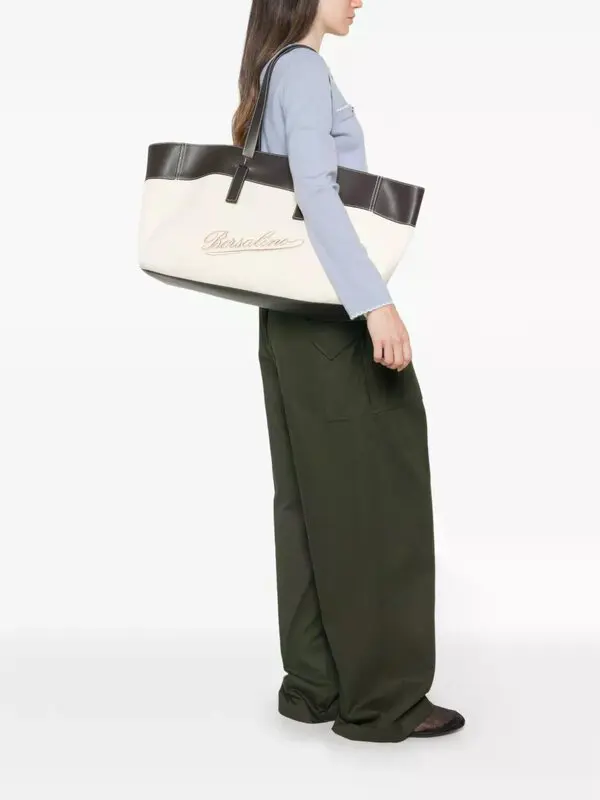 Borsalino Logo-embroidered Tote Bag