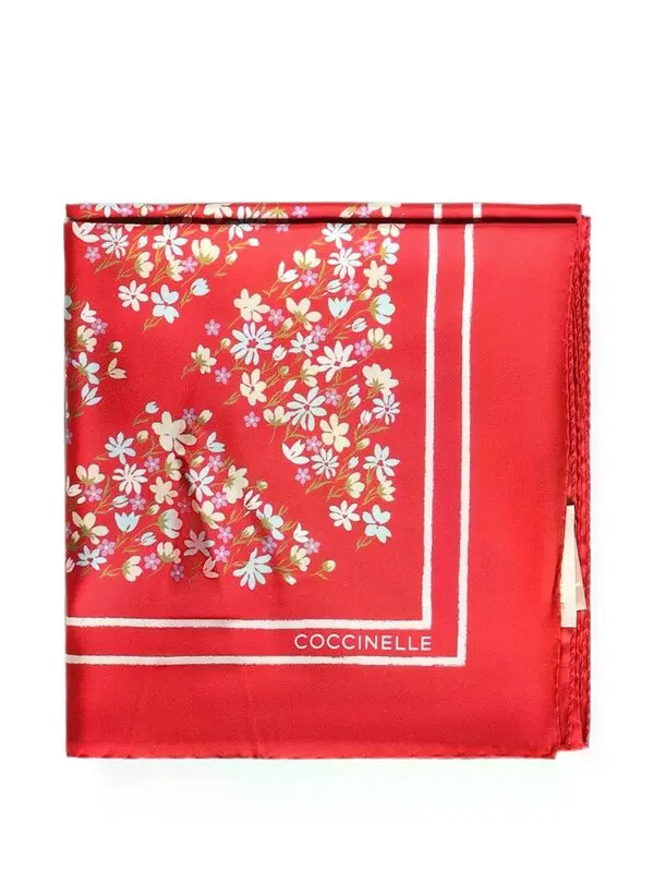 COCCINELLE Sakura Flower-print Silk Scarf