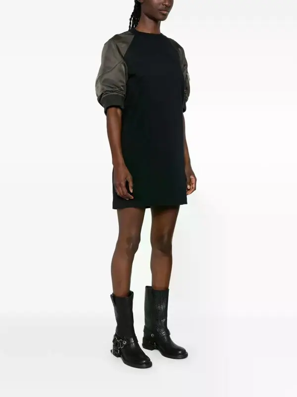 Sacai Panelled Puff-sleeve Mini T-shirt Dress
