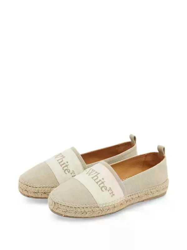 Off-White Embroidered Canvas Espadrilles