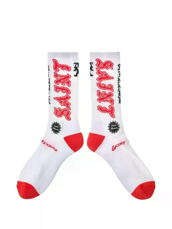 SAINT MXXXXXX Logo-print Ribbed Socks