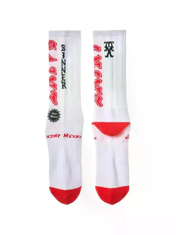 SAINT MXXXXXX Logo-print Ribbed Socks