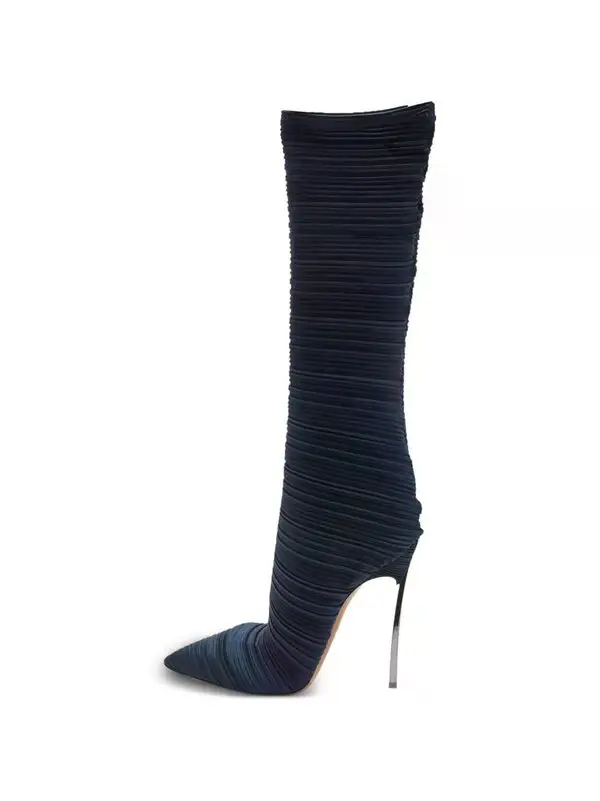 Casadei Blade Plissé Ankle Boots - Blue