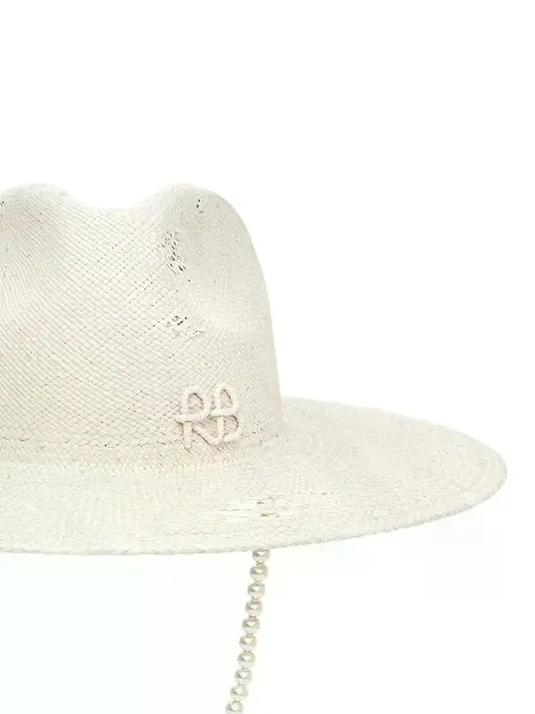 Ruslan Baginskiy Logo-appliqué Faux-pearl Fedora Hat