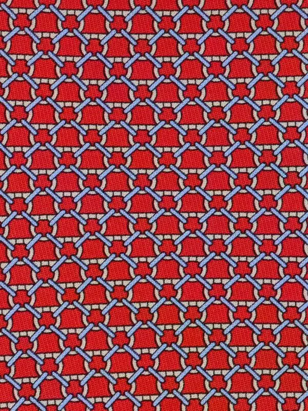 FERRAGAMO Link-print Silk Tie