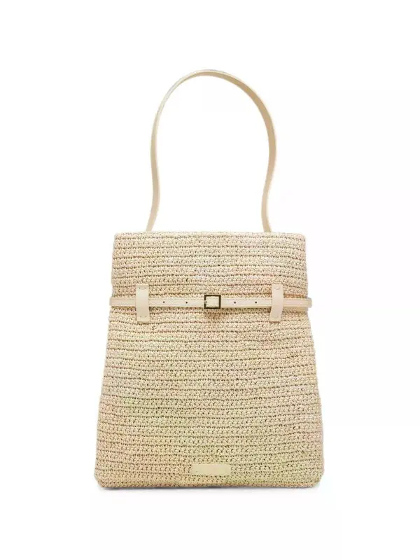 Manu Atelier Tote Du Jour Crochet Leather Tote Bag - Neutrals