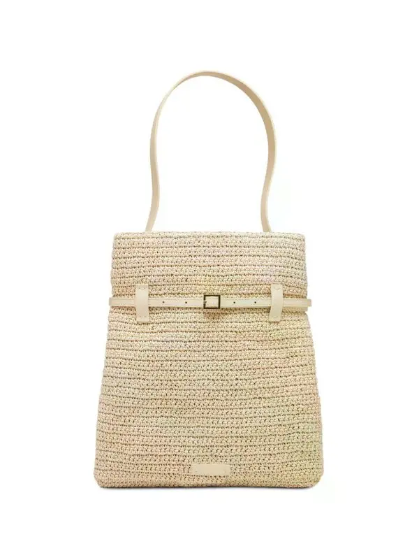 Manu Atelier Crochet Leather Tote Bag - Neutrals