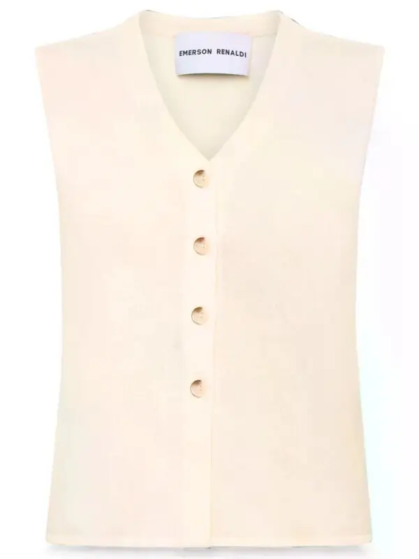 EMERSON RENALDI V-neck Button-up Vest