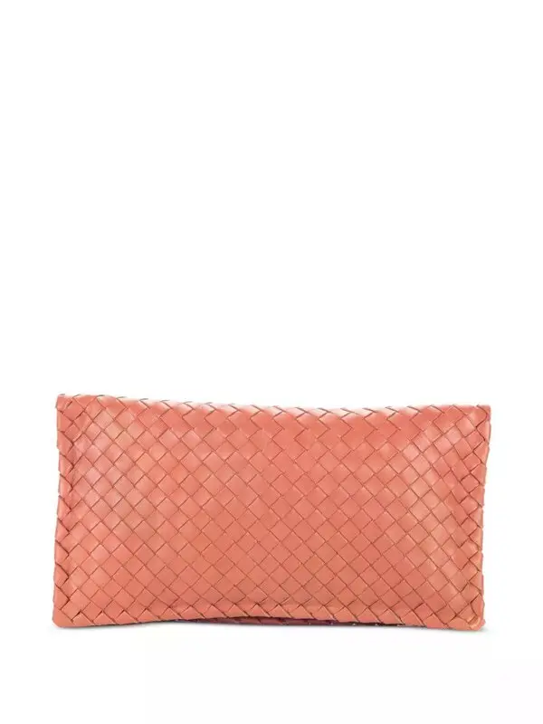 Bottega Veneta Intrecciato Turn-lock Clutch Bag - Pink
