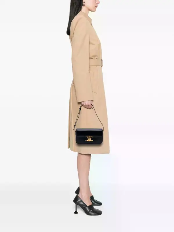 Celine 2025 Shiny Calfskin Triomphe Claude Shoulder Bag