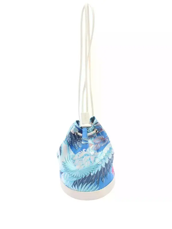 Hermès 2015 Silk Flamingo Party Sac Soie Cool 22 Bucket Bag - Blue