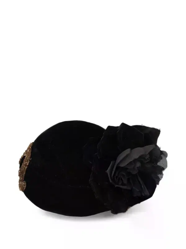 Vintage Floral-detail Sequin-embellished Hat