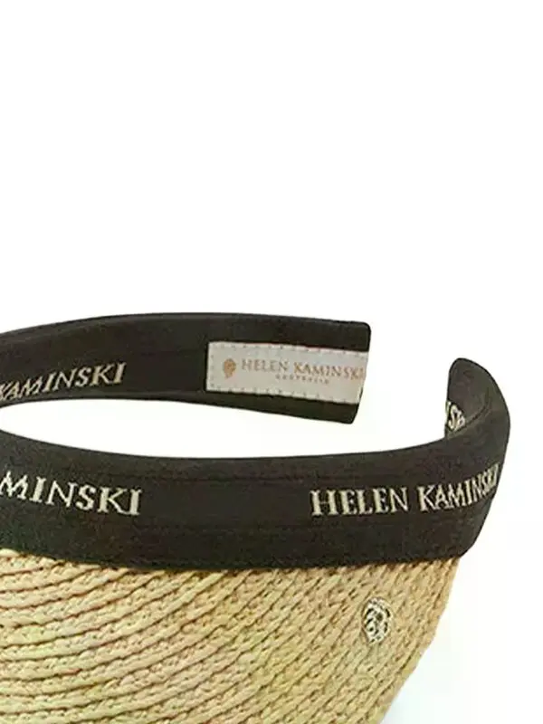 Helen Kaminski Raffia Visor With Logo Embroidery