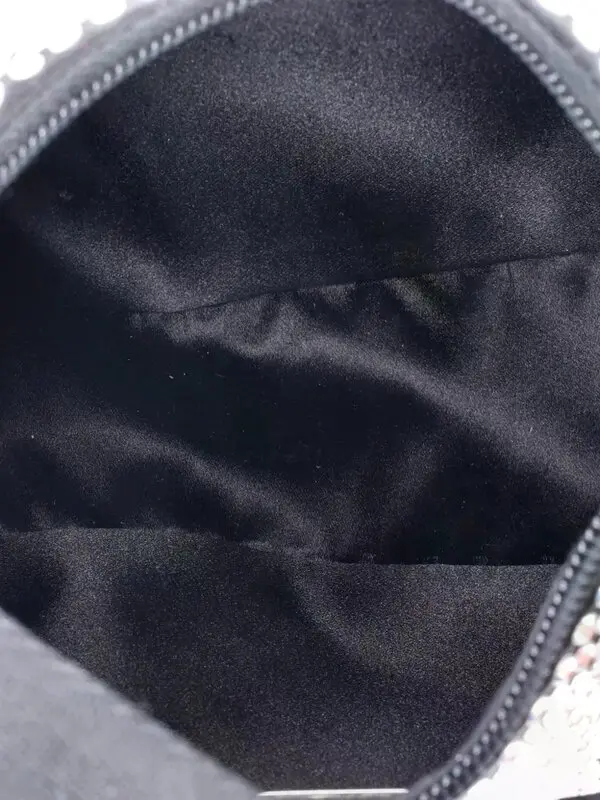 Prada Re-edition 2000 Crystal Embellished Mini Hobo Bag - Black