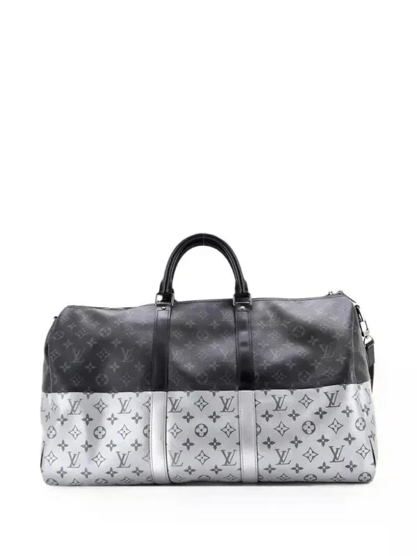LOUIS VUITTON Keepall Bandouliere Bag Monogram Eclipse Split Canvas 50 Travel Bag