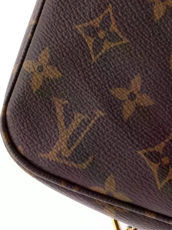 LOUIS VUITTON Monogram Canvas Chain Pochette Accessories Nm Shoulder Bag - Brown