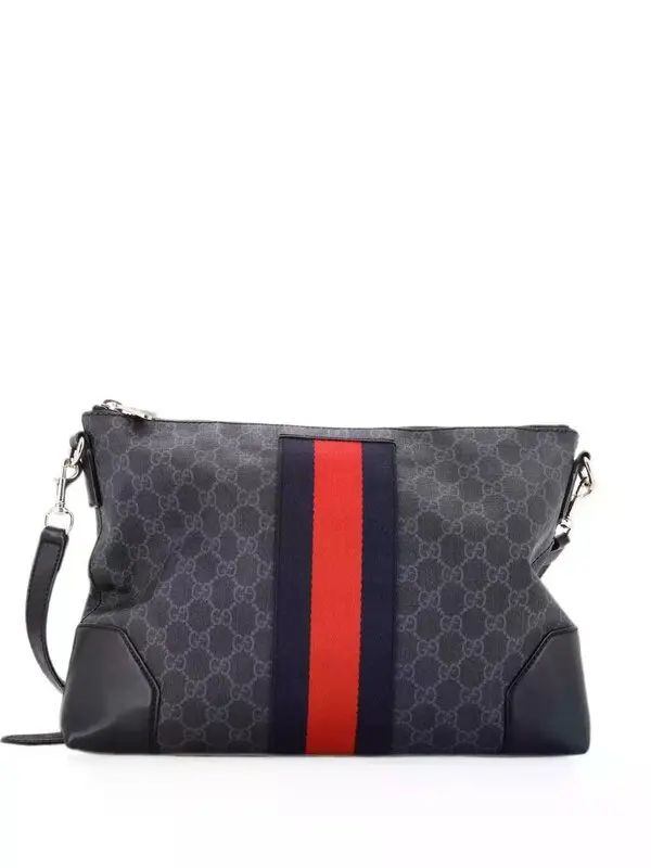 Gucci Gg Coated Canvas Medium Messenger Bag - Black