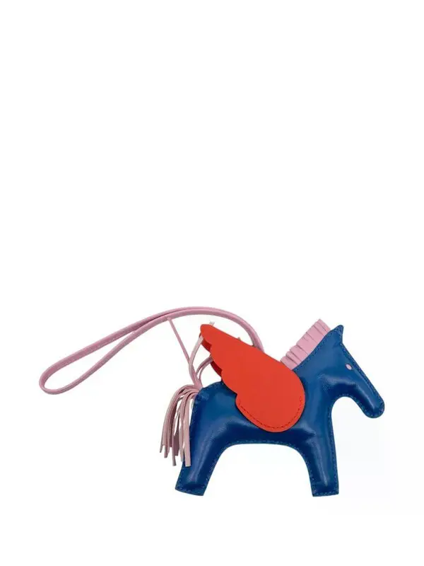 Hermès 2021 Milo Lambskin And Swift Grigri Rodeo Pegase Bag Charm Pm - Blue