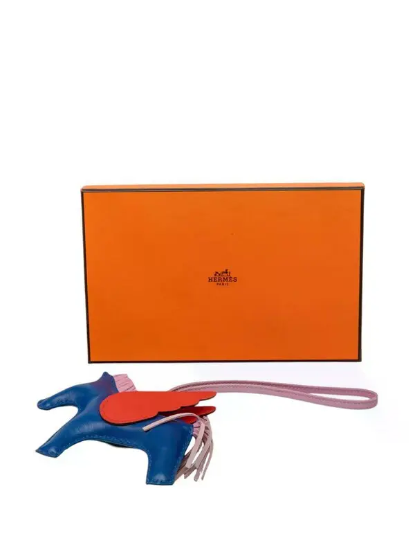 Hermès 2021 Milo Lambskin And Swift Grigri Rodeo Pegase Bag Charm Pm - Blue