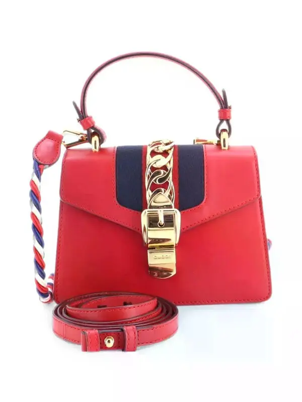 Gucci Sylvie Top Handle Bag Leather Mini Satchel