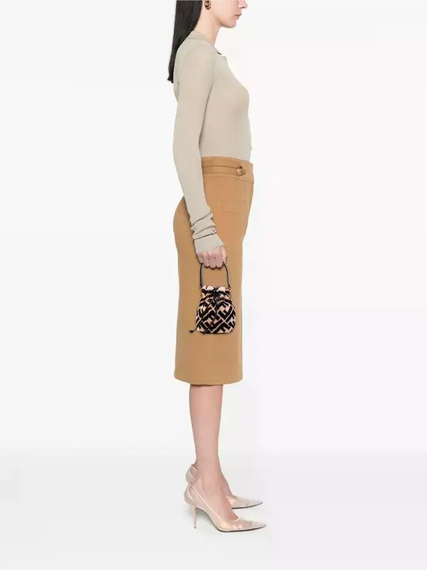 Fendi 2010-2026 Mini Zucca Shearling Mon Tresor Bucket Bag