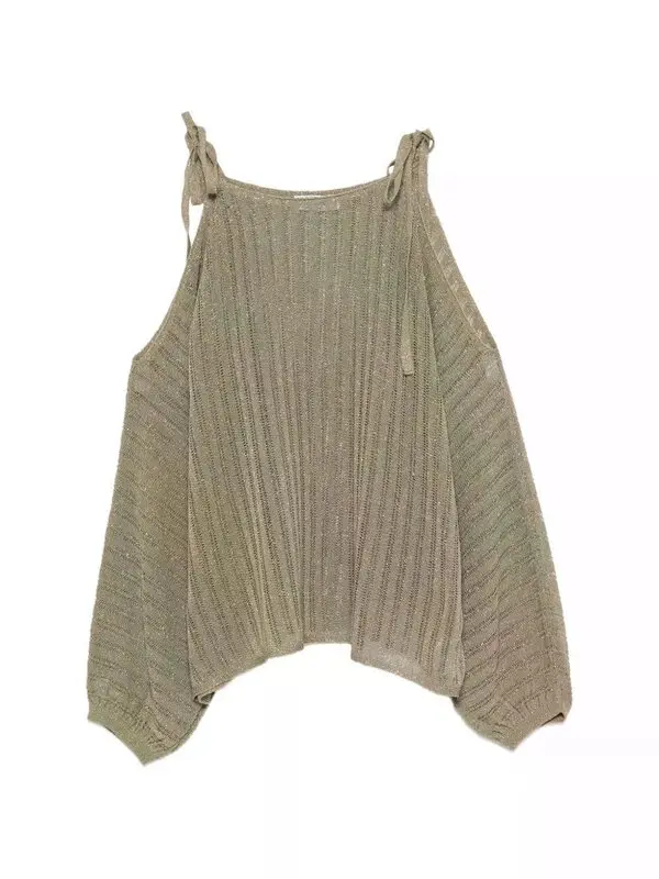 JIJIL Metallic Effect Cold-shoulder Jumper - Green