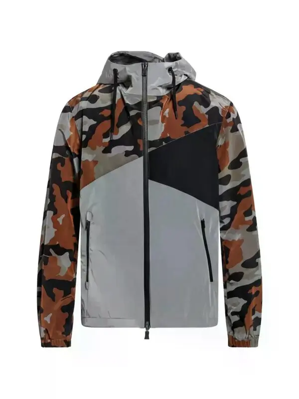 Herno Camouflage-print Hooded Jacket - Grey
