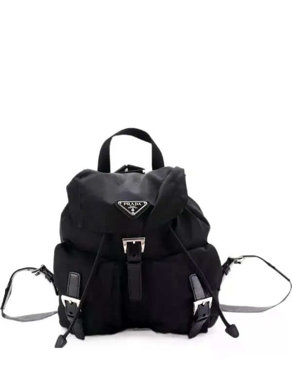Prada Double Front Pocket Tessuto Small Backpack
