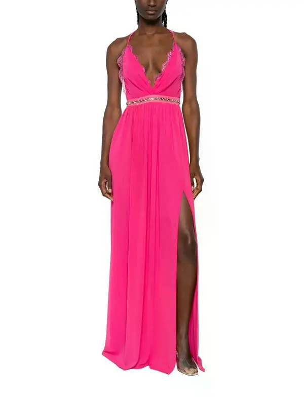ANNA MOLINARI Lace-trim Embellished Maxi Dress