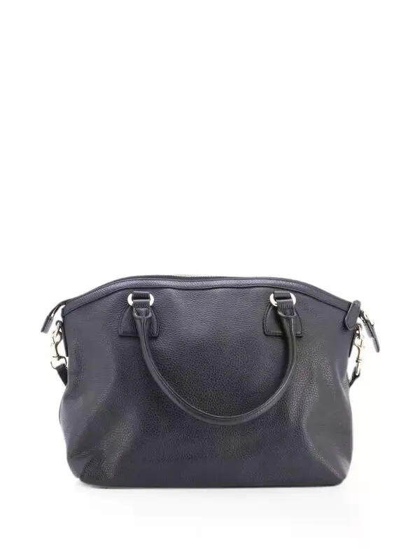 Gucci Gg Charm Convertible Dome Leather Medium Satchel - Black