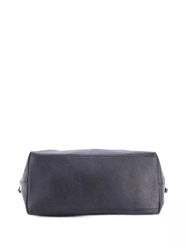 Gucci Gg Charm Convertible Dome Leather Medium Satchel - Black